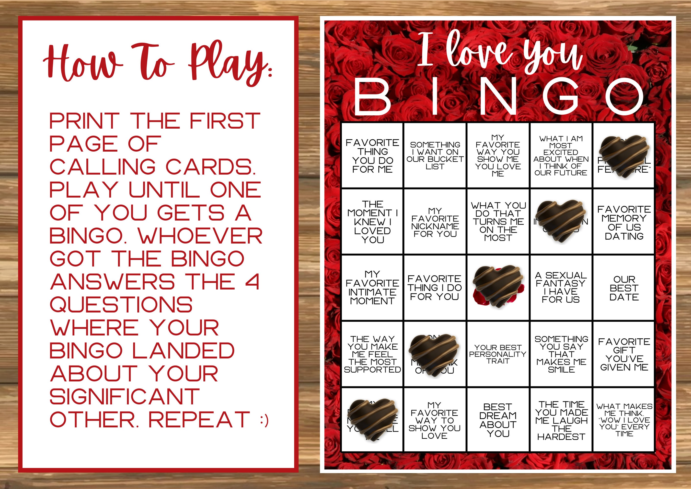 I Love You Bingo Valentine's Bingo Instant Download - Etsy