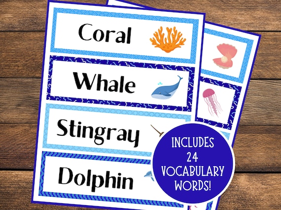 Ocean Word Wall Printables Ocean Themed Classroom Decorations And