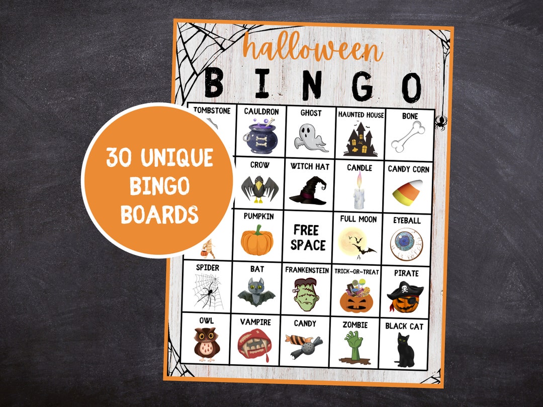 Halloween Bingo | 30 Unique Boards | Halloween Games | Digital Download ...