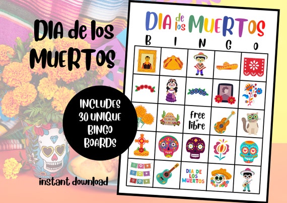 Dia De Los Muertos Bingo Day of the Dead Bingo Printable - Etsy