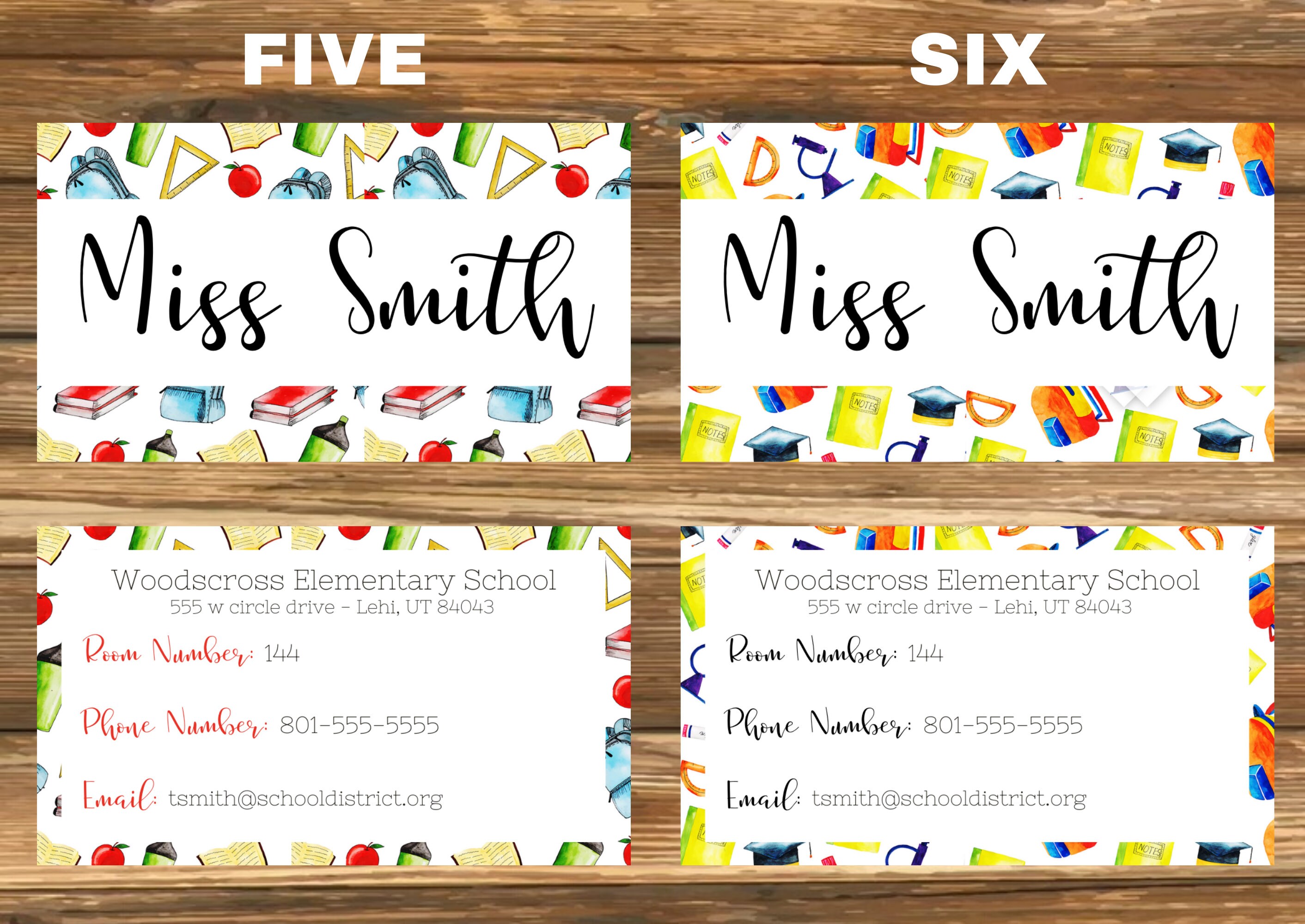 Teacher Contact Card Teacher Business Card Teacher Calling | Etsy