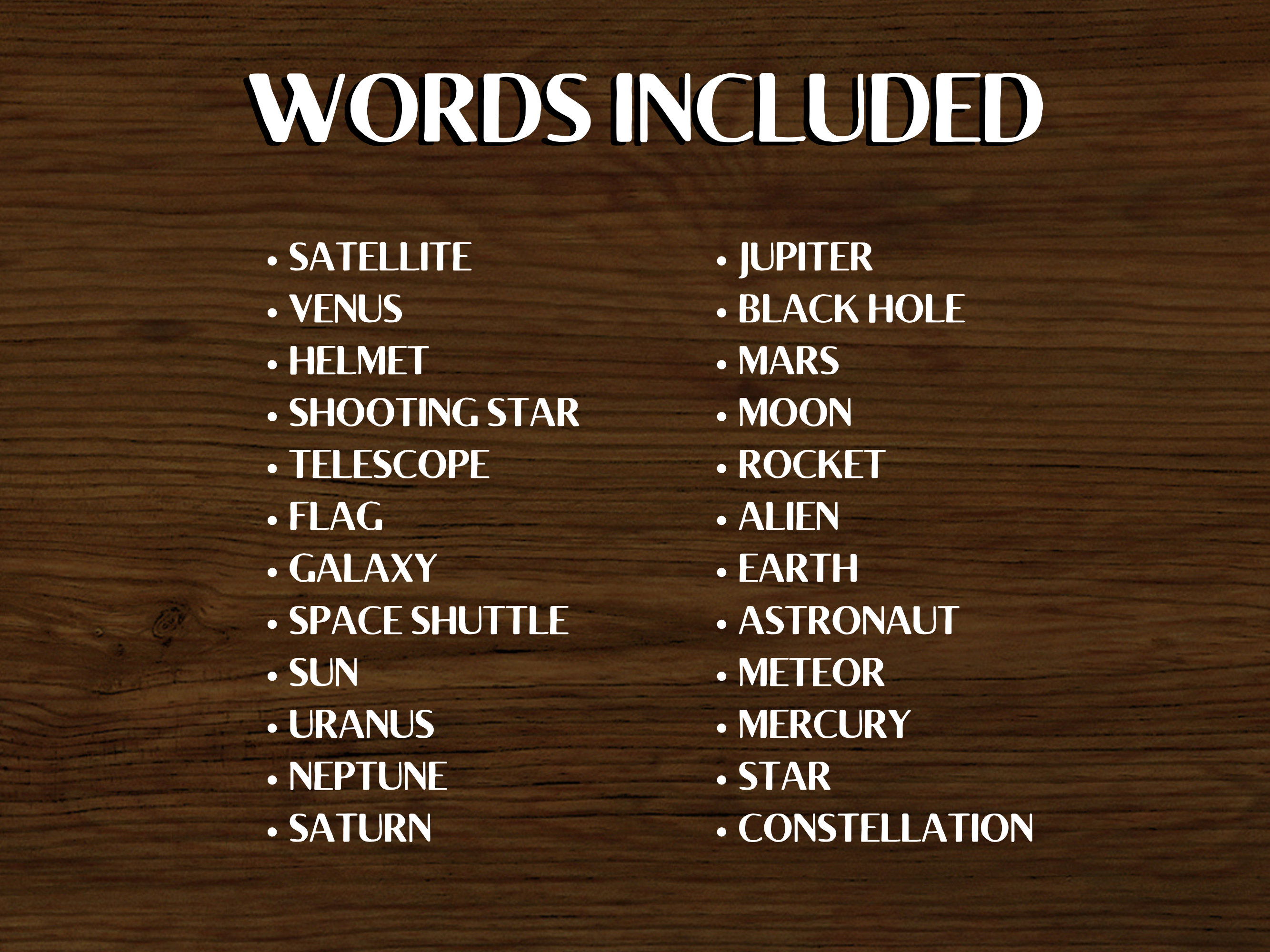 Outer Space Word Wall | Outer Space Vocabulary Cards | Instant Download ...