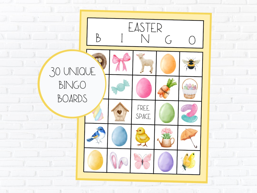 Easter Bingo | Spring Bingo | Printable Easter Bingo | Instant Download ...