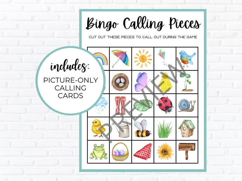 Spring Bingo | Springtime Bingo | Printable Spring Bingo | Instant ...