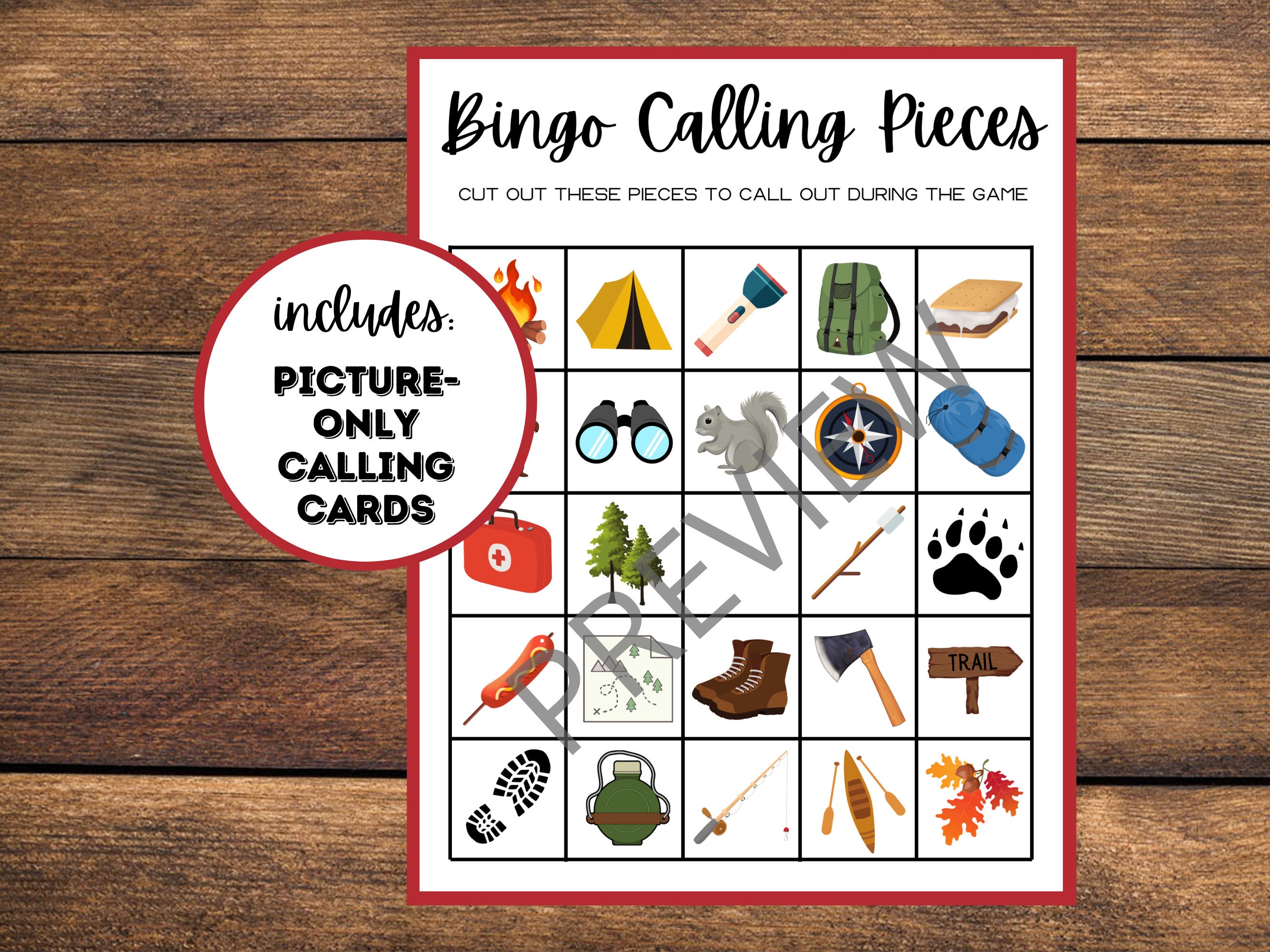 Camping Bingo | Kids Camping Game | Kids Camping Bingo | 30 Bingo ...