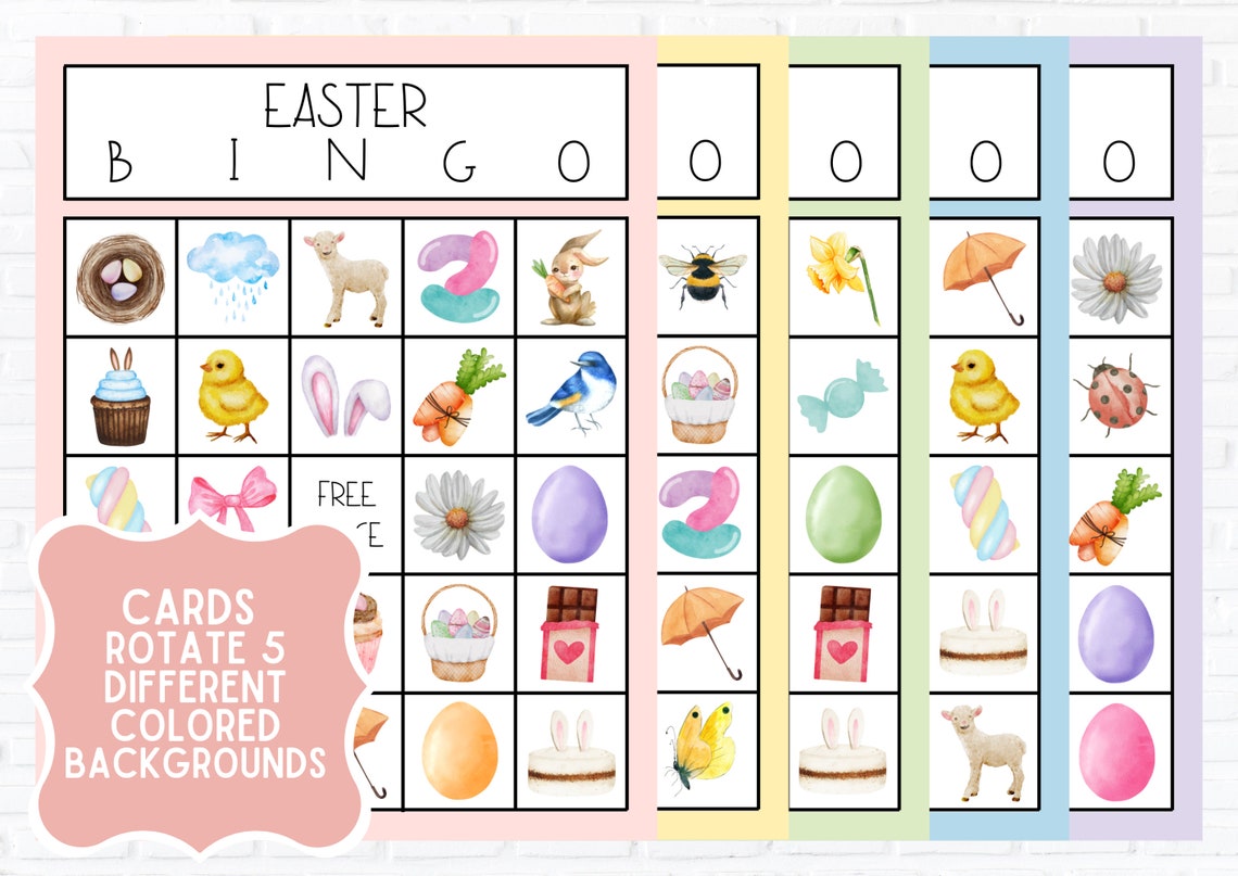 Easter Bingo Spring Bingo Printable Easter Bingo Instant - Etsy