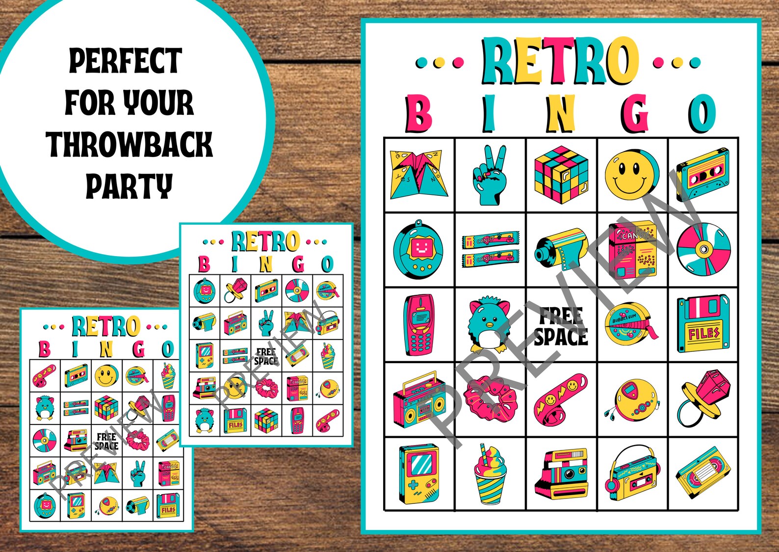 Retro Bingo Throwback Bingo 1980's Bingo 1990's - Etsy