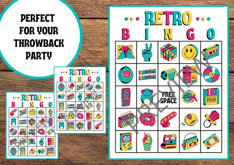 Retro Bingo Throwback Bingo 1980's Bingo 1990's - Etsy