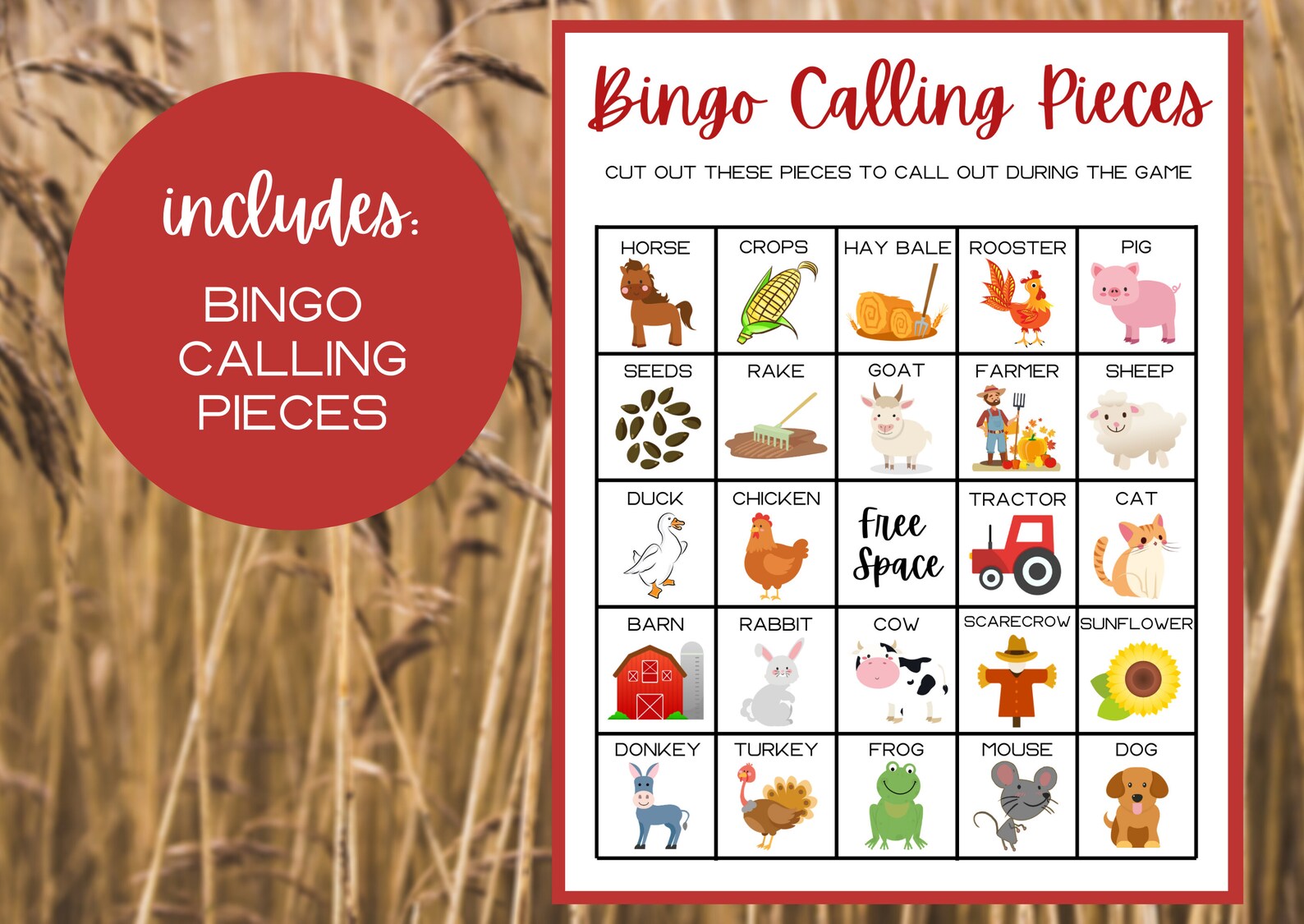 Barnyard Bingo Farm Bingo Farm Animals Bingo Digital - Etsy