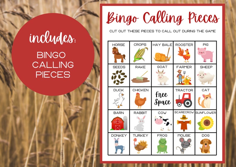 Barnyard Bingo Farm Bingo Farm Animals Bingo Digital - Etsy