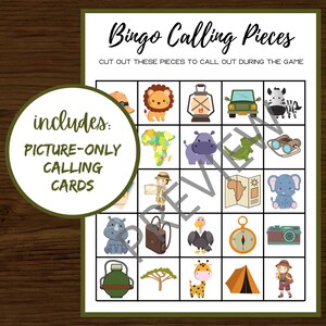 Safari Bingo | African Safari Bingo | Safari Birthday Party | Safari ...