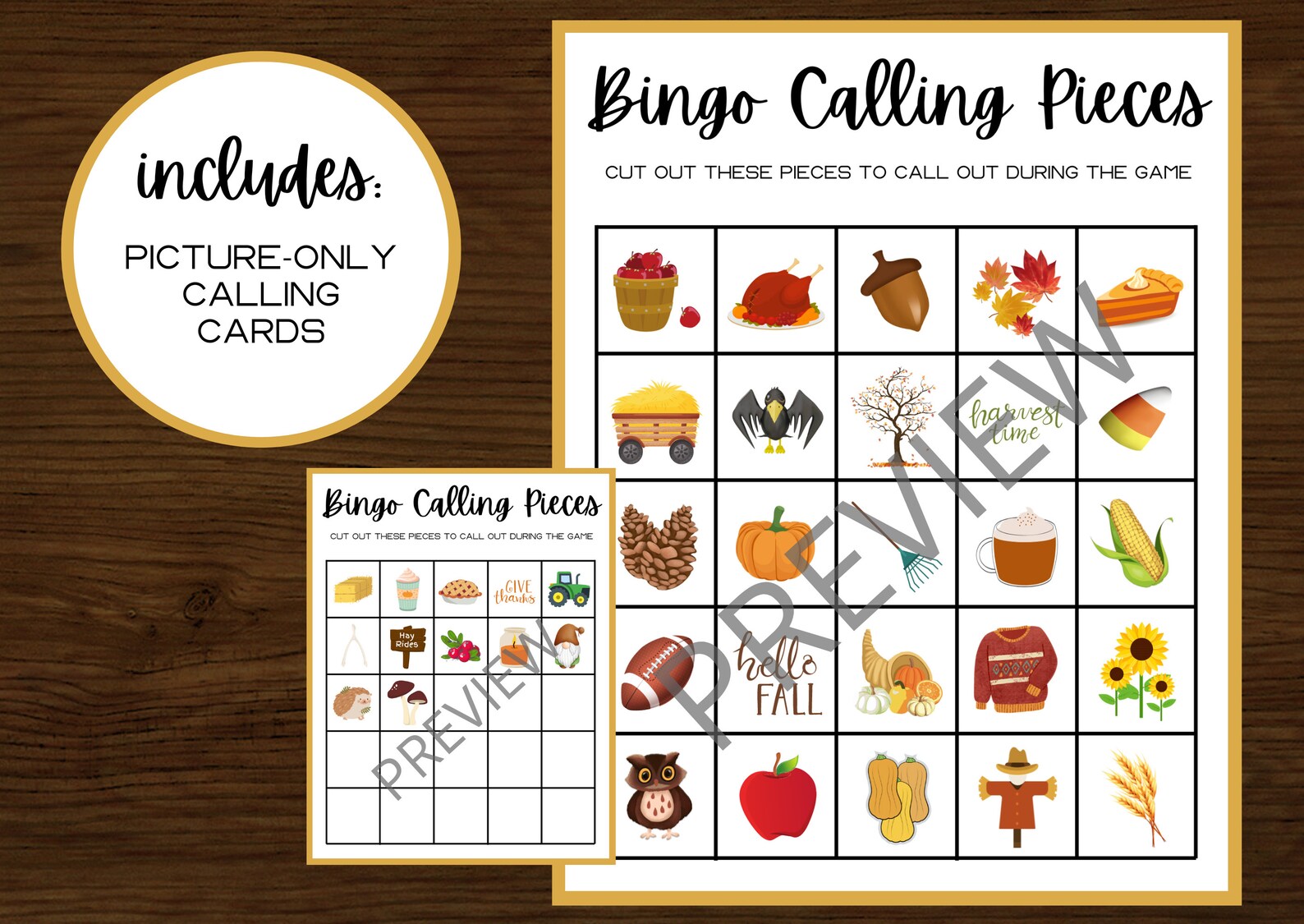 Fall Bingo Autumn Bingo Harvest Bingo Fall Printable PDF - Etsy