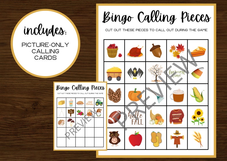 Fall Bingo Autumn Bingo Harvest Bingo Fall Printable PDF - Etsy