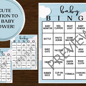 Baby Shower Bingo Baby Shower Games Instant Download Printable Baby ...