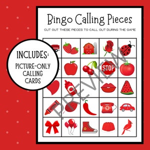 Red Bingo | Color Red Bingo | Colors Bingo | Learning Colors Game ...