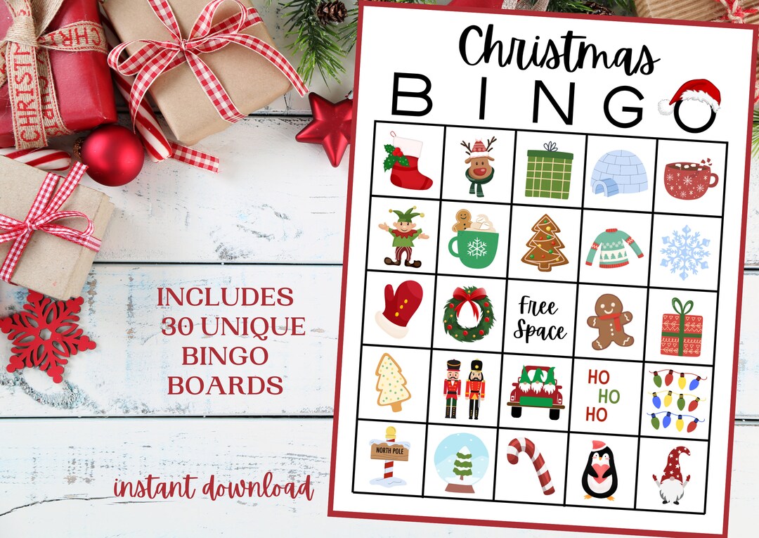Christmas Bingo Christmas Game Christmas Printable Instant Download Set ...