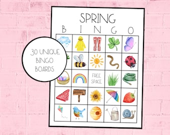 Spring Bingo | Springtime Bingo | Printable Spring Bingo | Instant ...