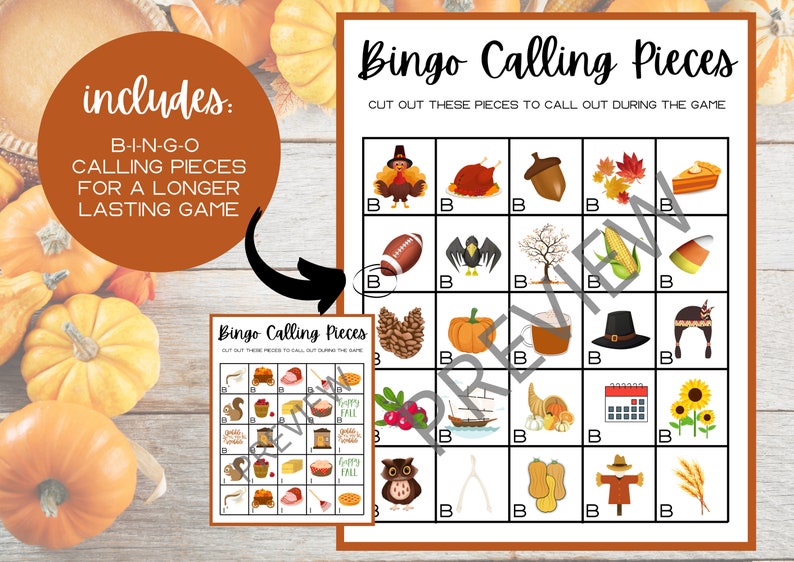 Thanksgiving Bingo 60 Unique Boards Thanksgiving Games - Etsy