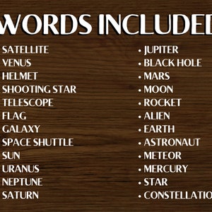 Outer Space Word Wall Outer Space Vocabulary Cards Instant Download ...