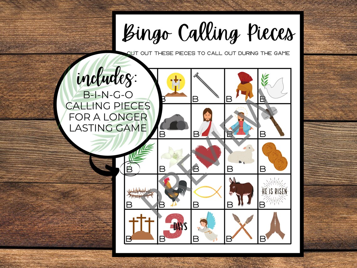 Resurrection Bingo | Easter Bible Bingo | Easter Sunday Bingo ...