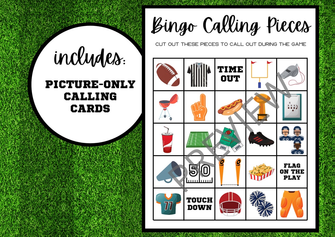 Football Bingo American Football Bingo Super Bowl Bingo - Etsy
