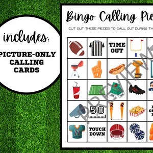 Football Bingo American Football Bingo Super Bowl Bingo Sports Bingo ...