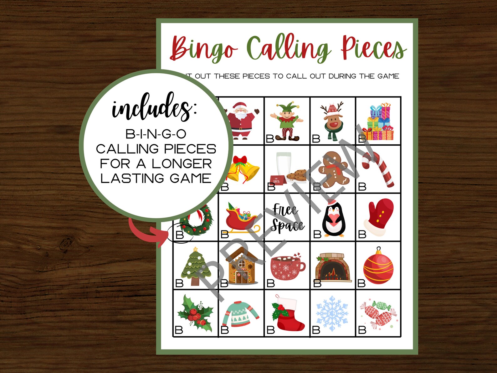 Holiday Bingo | Christmas Bingo | December Bingo | Digital Download ...