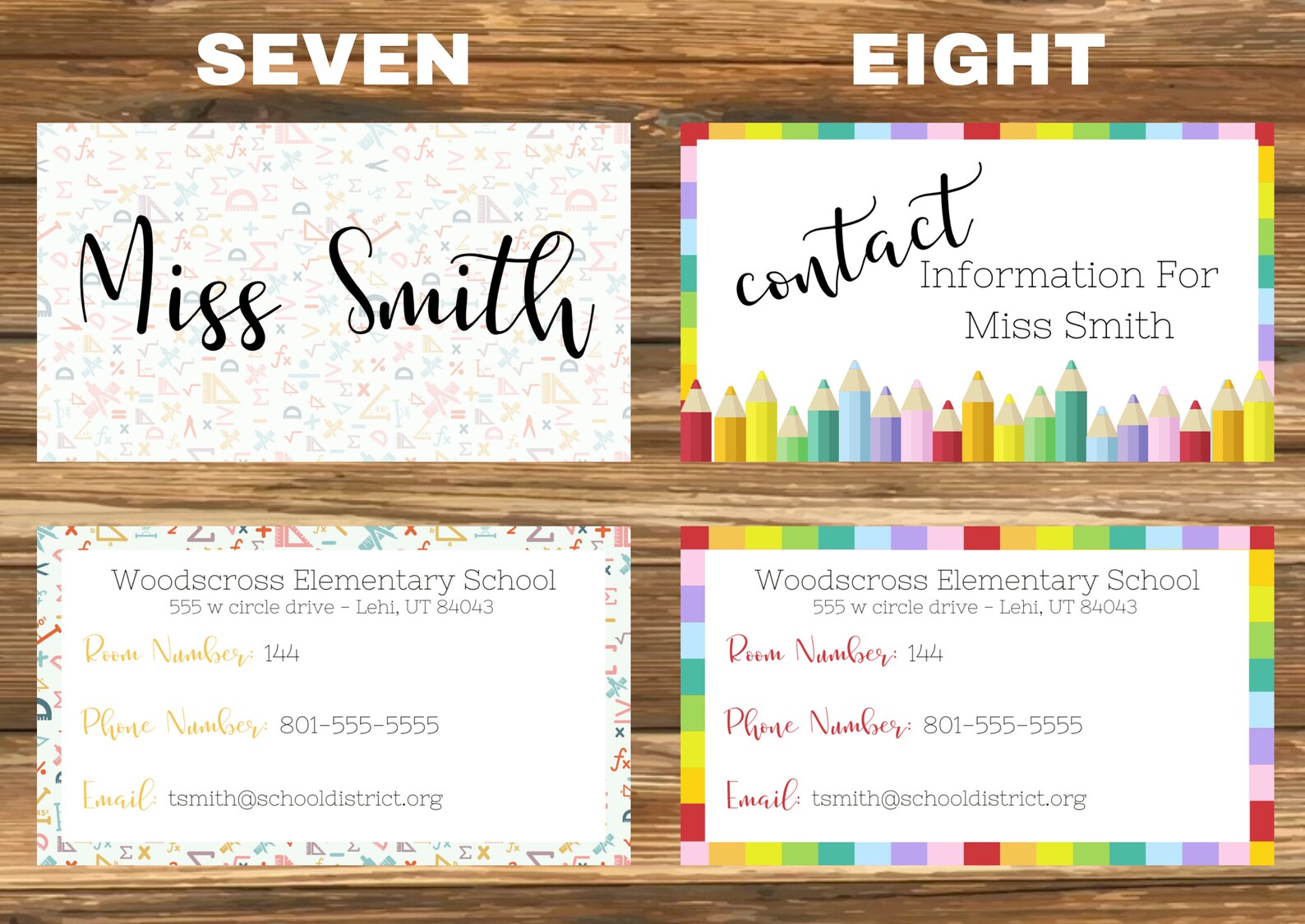 Teacher Contact Card Teacher Business Card Teacher Calling - Etsy