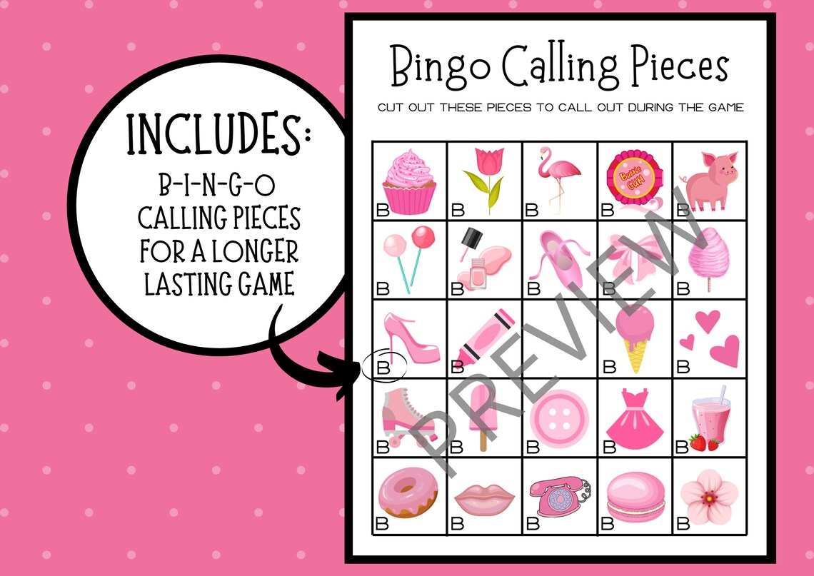 Pink Bingo Color Pink Bingo Colors Bingo Learning Colors - Etsy