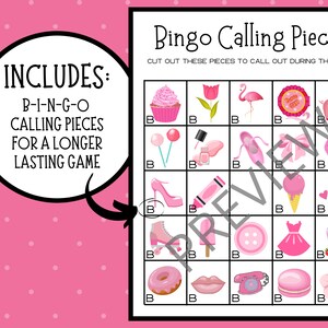 Pink Bingo Color Pink Bingo Colors Bingo Learning Colors - Etsy