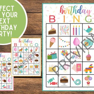 Birthday Bingo Birthday Party Bingo Birthday Party Game Birthday Game ...