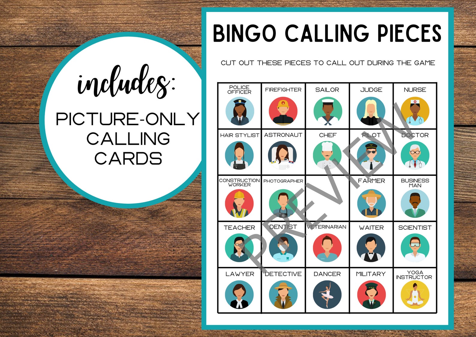 Community Helpers Bingo Community Helpers Game Instant | Etsy