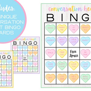 Conversation Heart Bingo Valentine's Bingo | Etsy