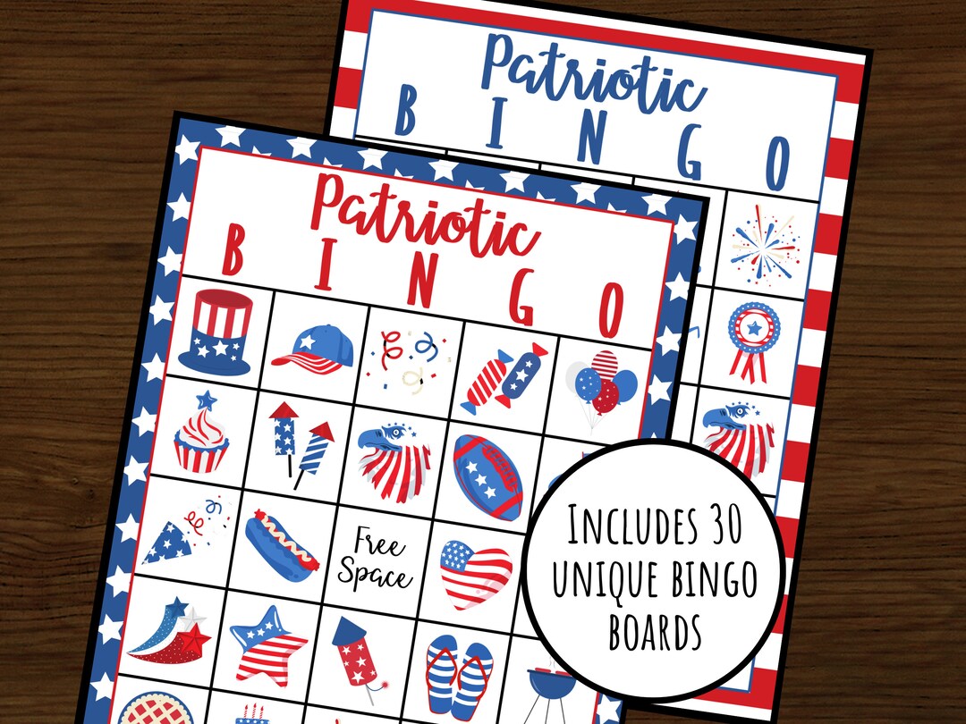 Patriotic Bingo | 4th of July Bingo | Independence Day Bingo | Instant ...
