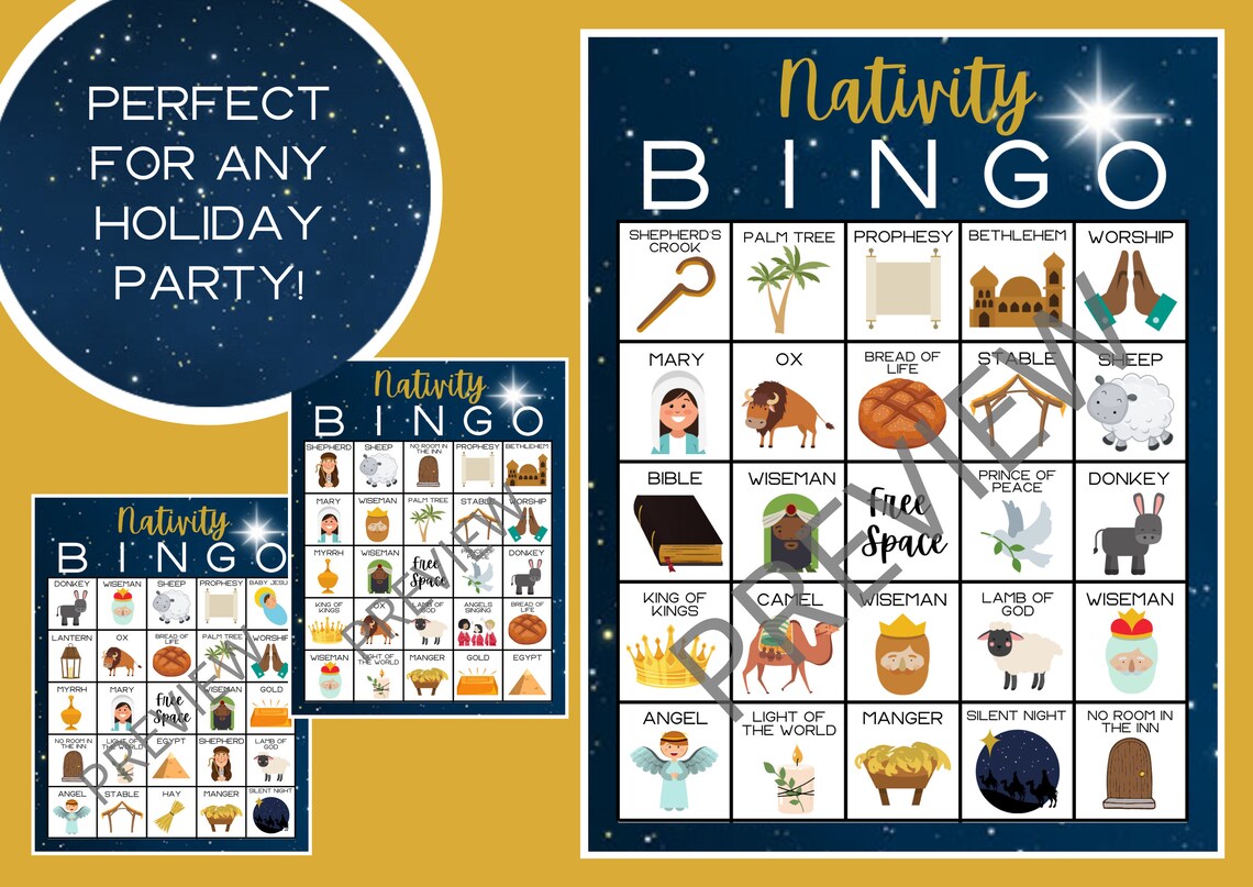 Nativity Bingo Christmas Bingo Christ Birth Bingo - Etsy