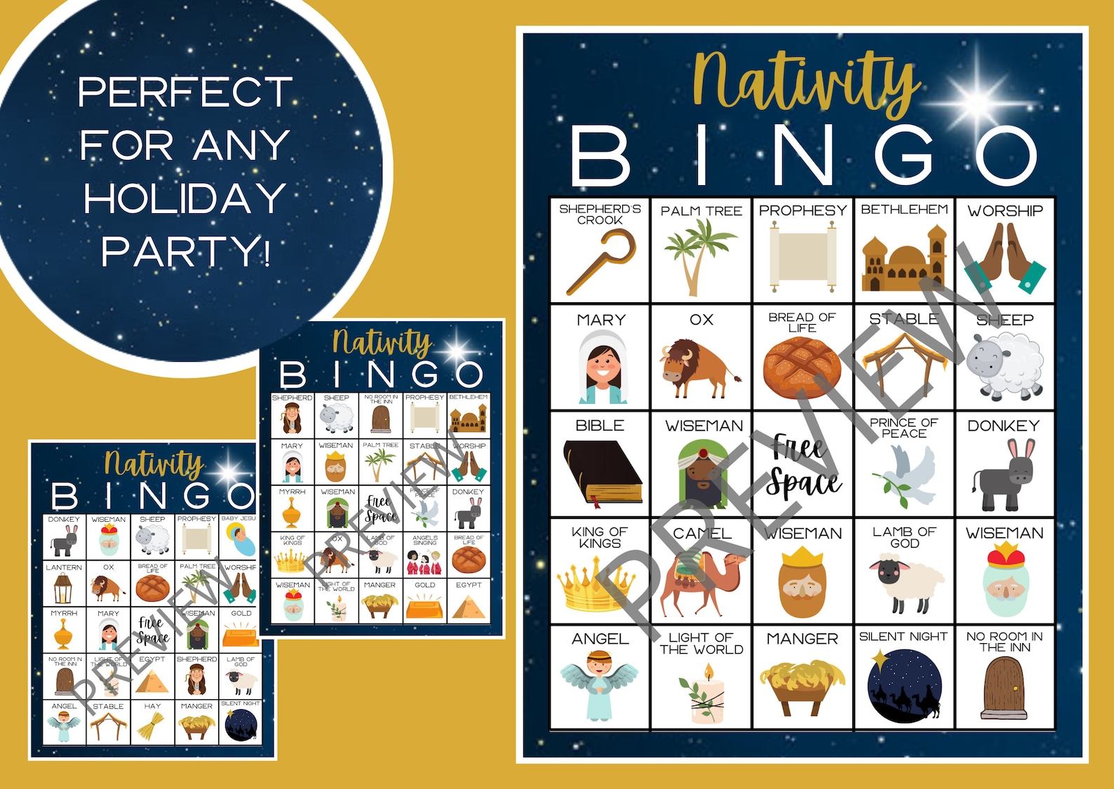Nativity Bingo Christmas Bingo Christ Birth Bingo - Etsy