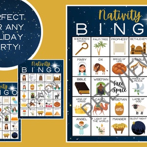 Nativity Bingo Christmas Bingo Christ Birth Bingo Christmas Nativity ...