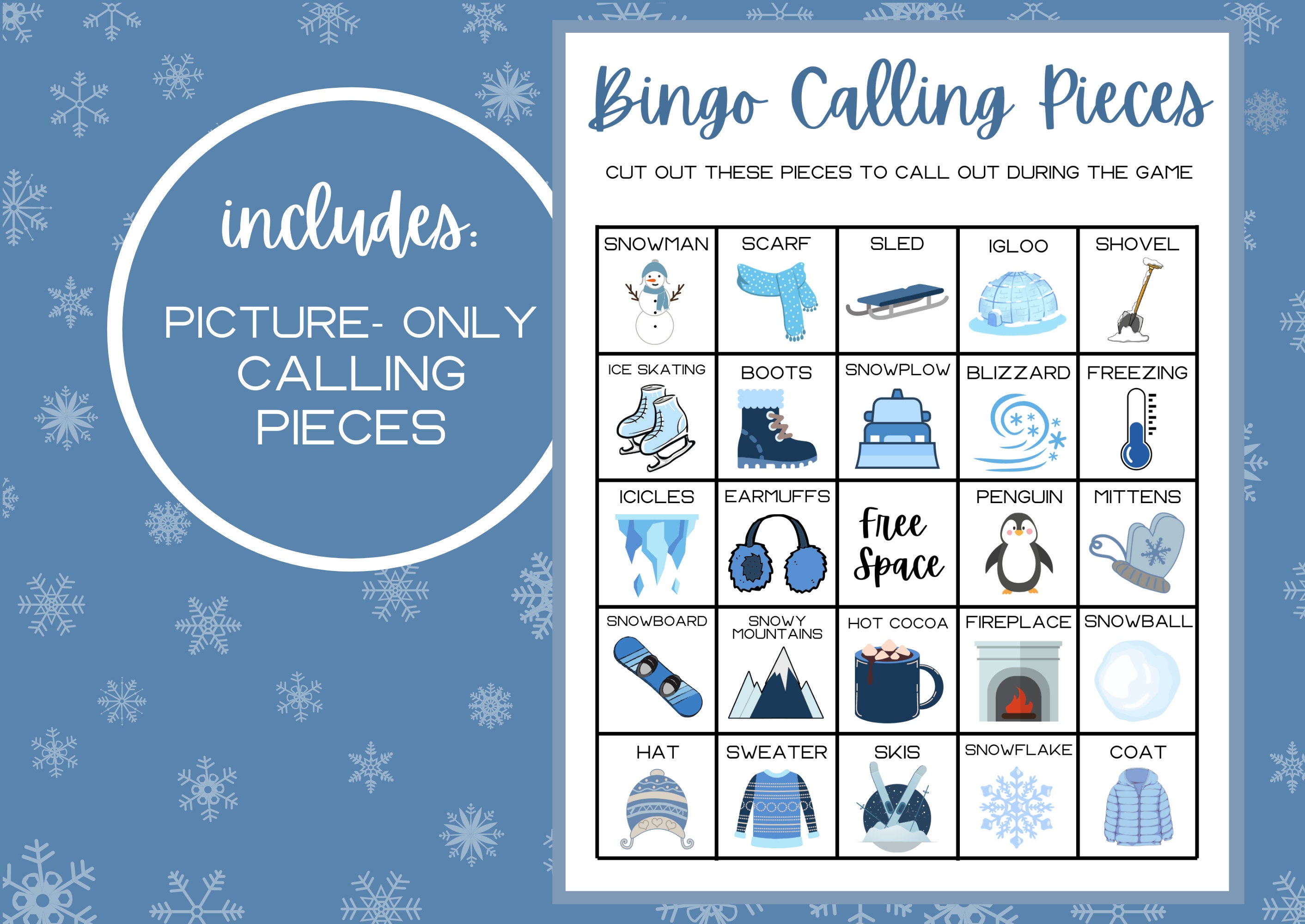 Winter Bingo Winter Wonderland Bingo Winter Printables - Etsy