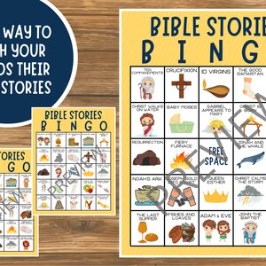 Bible Bingo Bible Stories Bingo Bible Story Bingo Religious Bingo ...