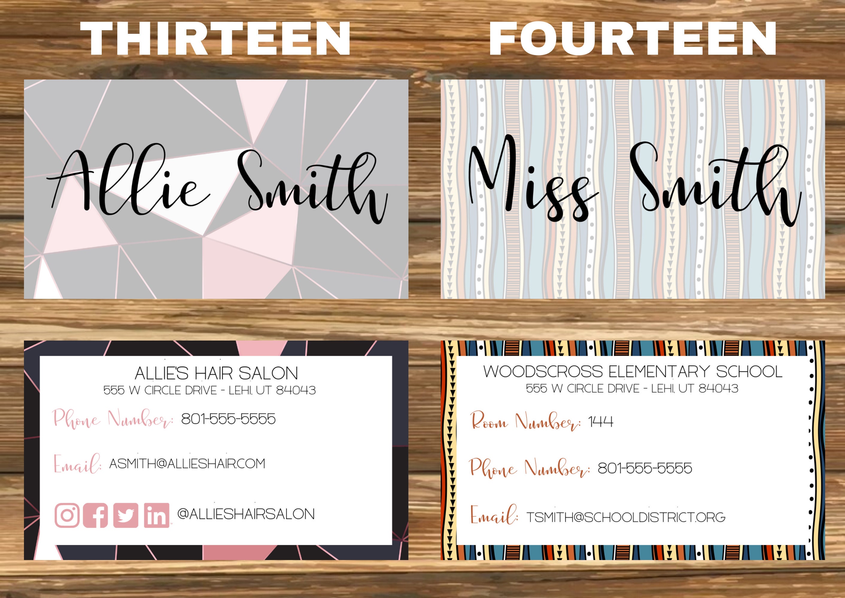 Business Card Contact Card Calling Card 3.5 x 2 in. | Etsy