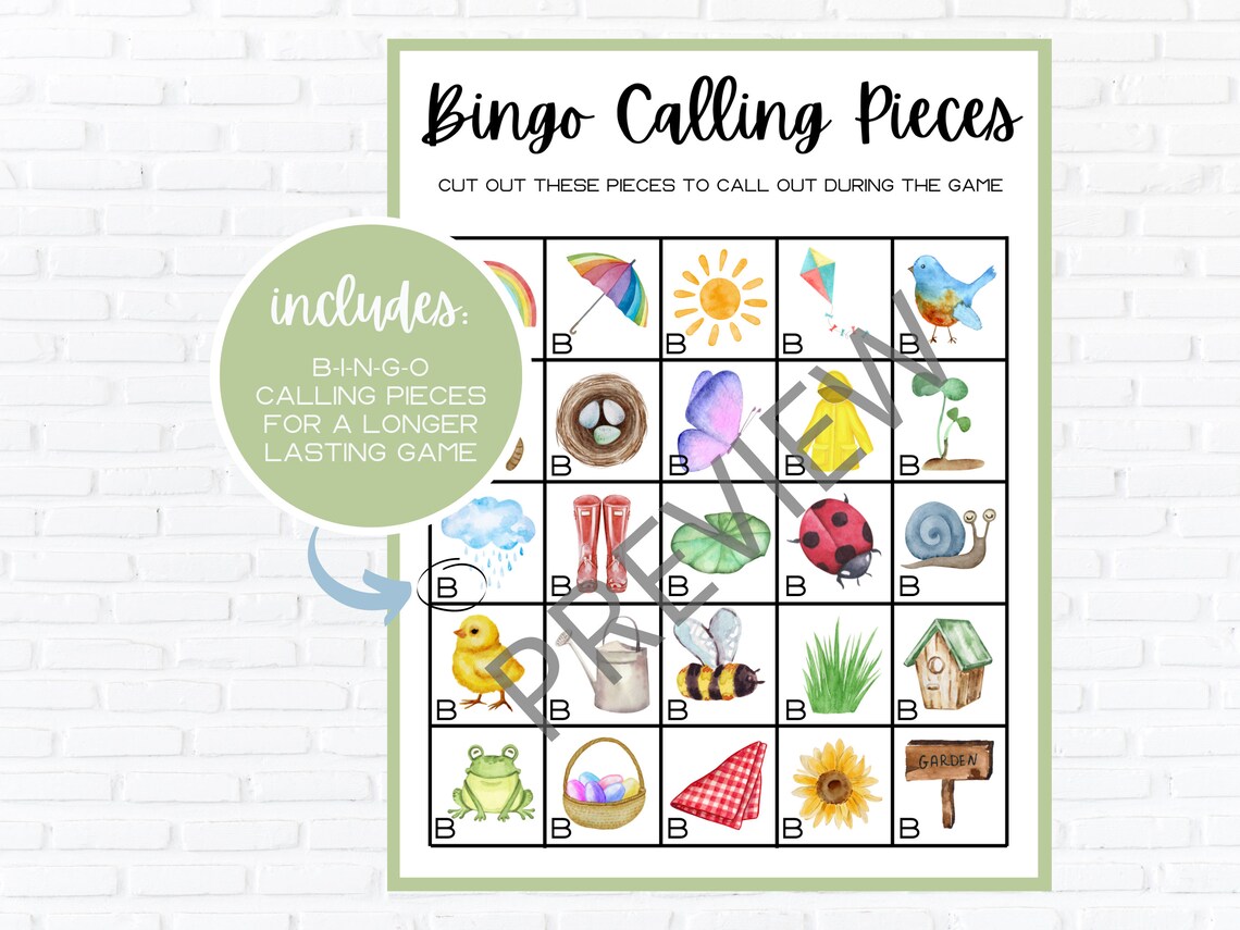 Spring Bingo | Springtime Bingo | Printable Spring Bingo | Instant ...