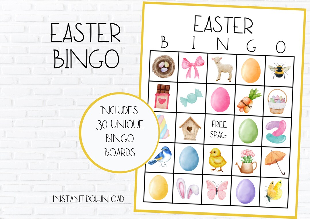 Easter Bingo Spring Bingo Printable Easter Bingo Instant - Etsy