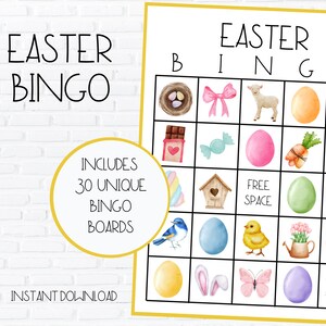 Easter Bingo Spring Bingo Printable Easter Bingo Instant - Etsy