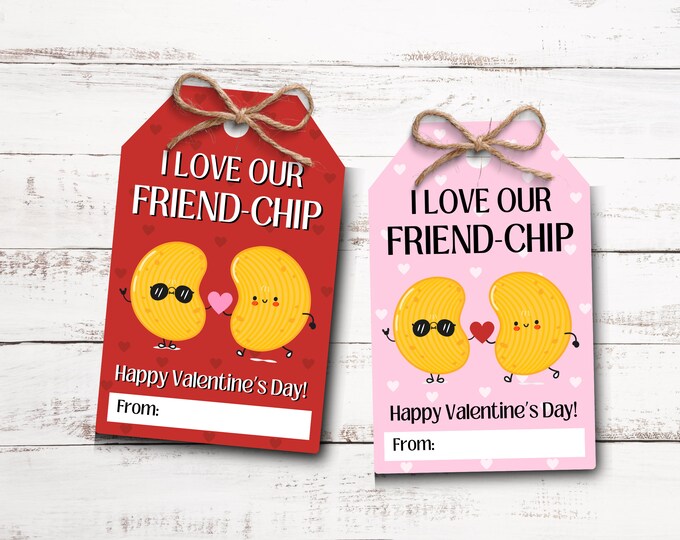 Valentine Chip Bag Tag Printable Pink, Kids Valentines Cards for School ...
