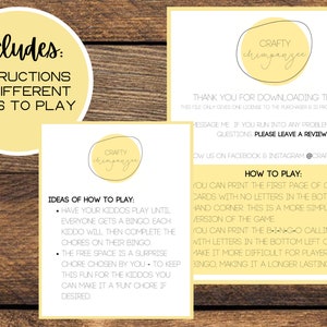 Chores Bingo | Chore Chart Bingo | Chore Charts | Chores Game ...