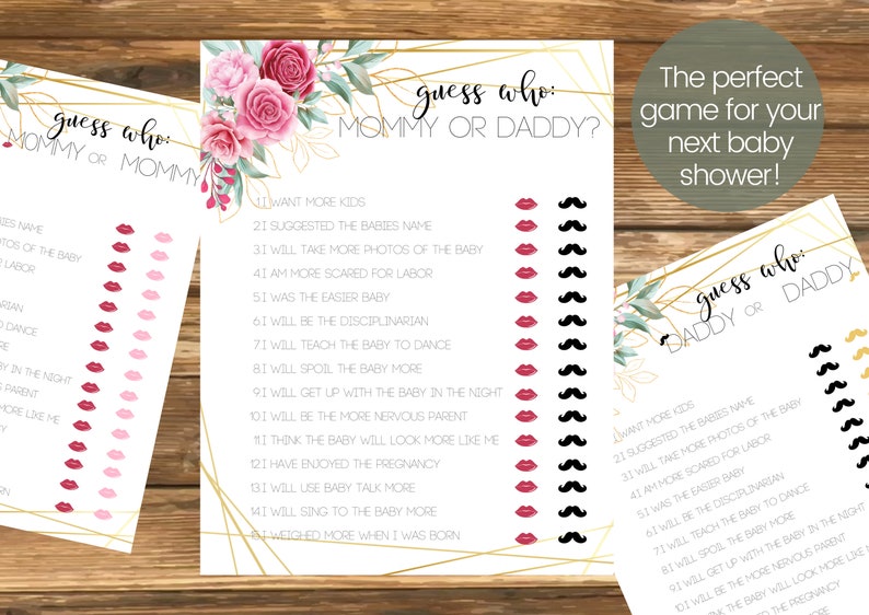 Guess Who Baby Shower Game Guess Who Gender Reveal Party - Etsy