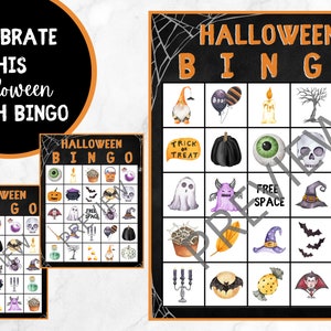 Halloween Bingo 60 Unique Boards Halloween Games Digital - Etsy