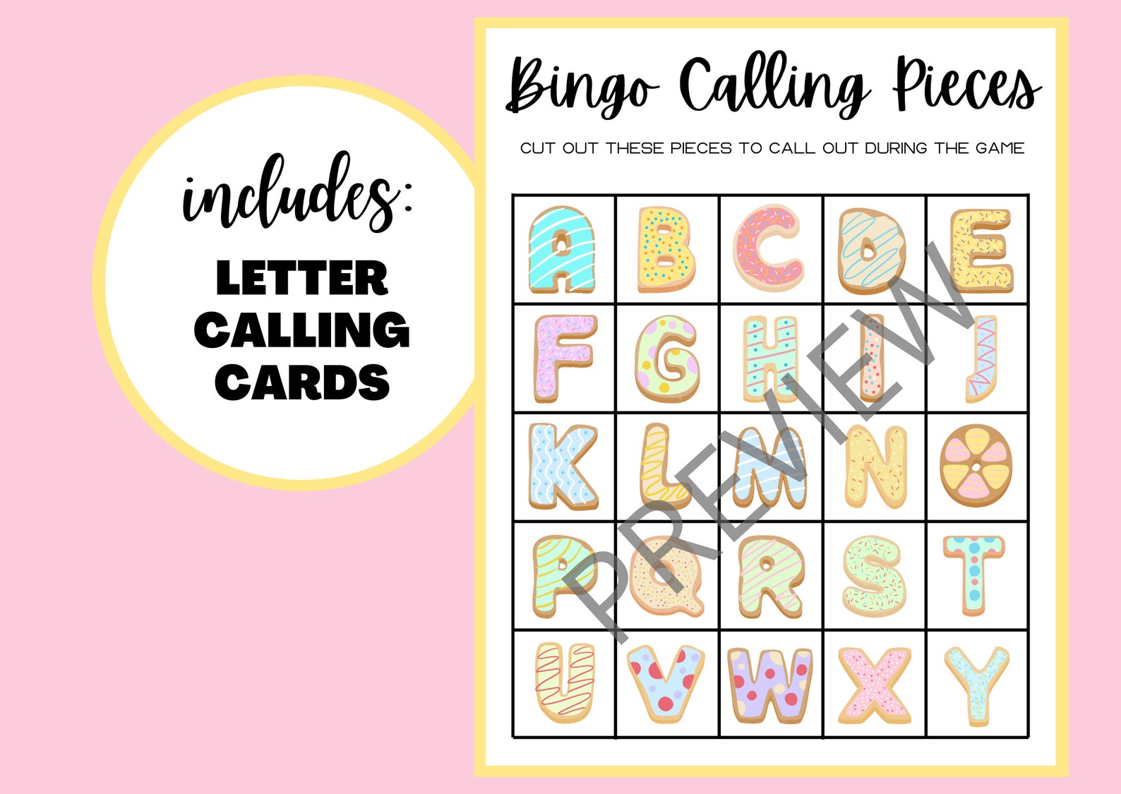 Alphabet Bingo ABCs Bingo Sugar Cookie Bingo Sugar | Etsy