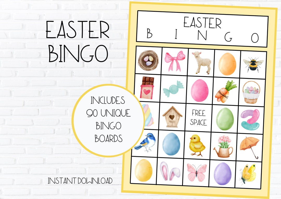 Easter Bingo Spring Bingo Printable Easter Bingo Instant Download ...