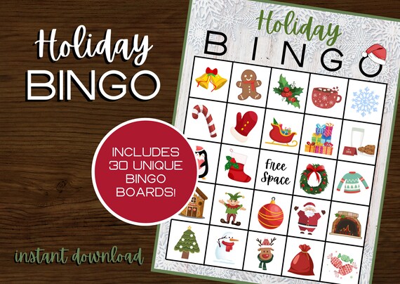 Holiday Bingo Christmas Bingo December Bingo Digital - Etsy UK